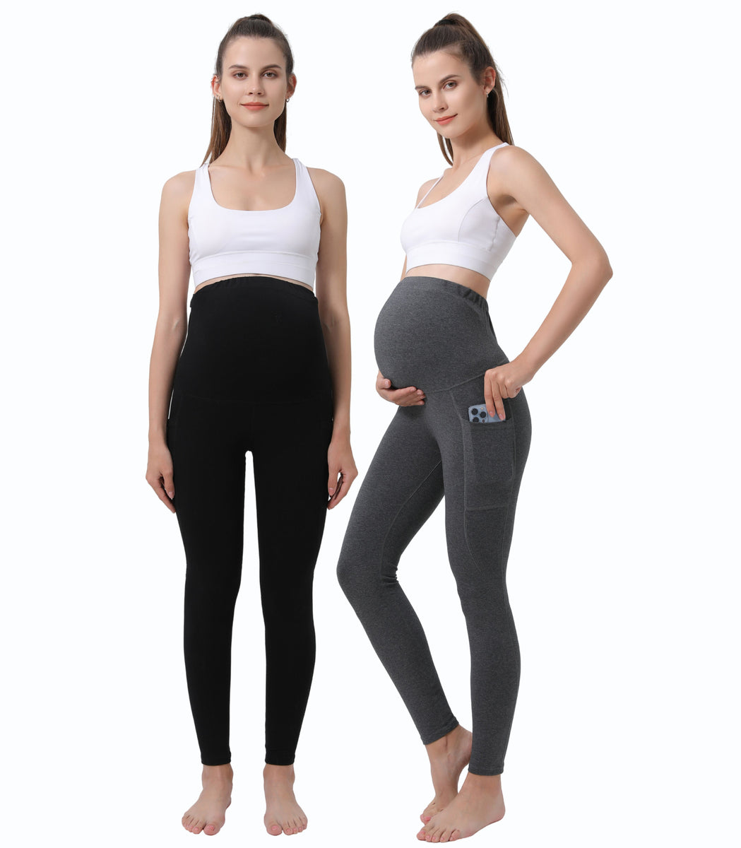 Pregnancy Yoga Pants with Pockets (2 Pack) – Alina Mae Maternity